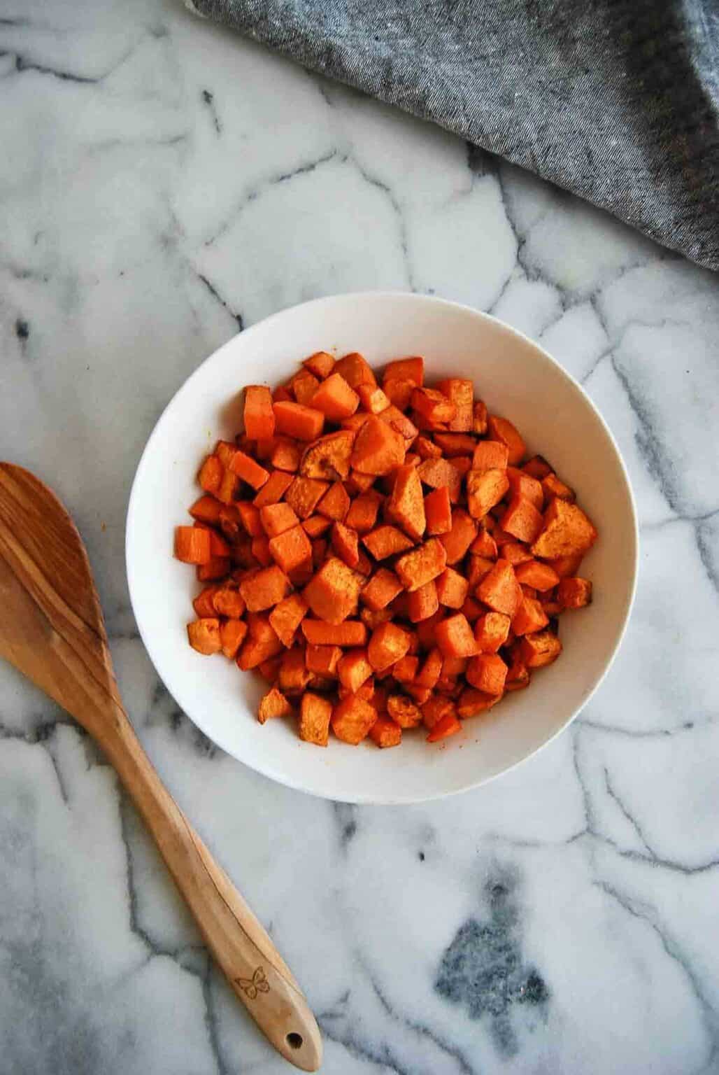 Quick And Easy Air Fryer Sweet Potato Cubes | Front Range Fed