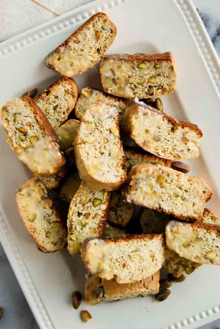 Lemon Biscotti Recipe With Pistachios and Lemon Glaze | Front Range Fed