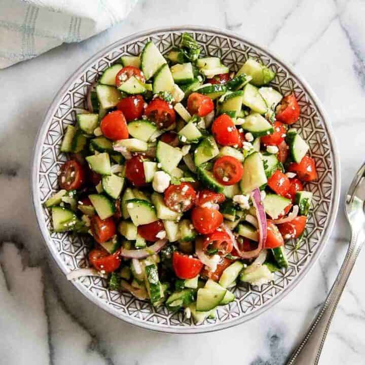 Chopped Mediterranean Cucumber Salad With Tomato | Front Range Fed