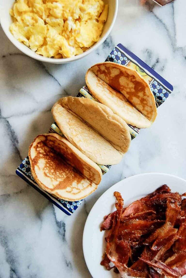 Pancake Tacos With Eggs And Bacon - Fun Breakfast Recipe | Front Range Fed