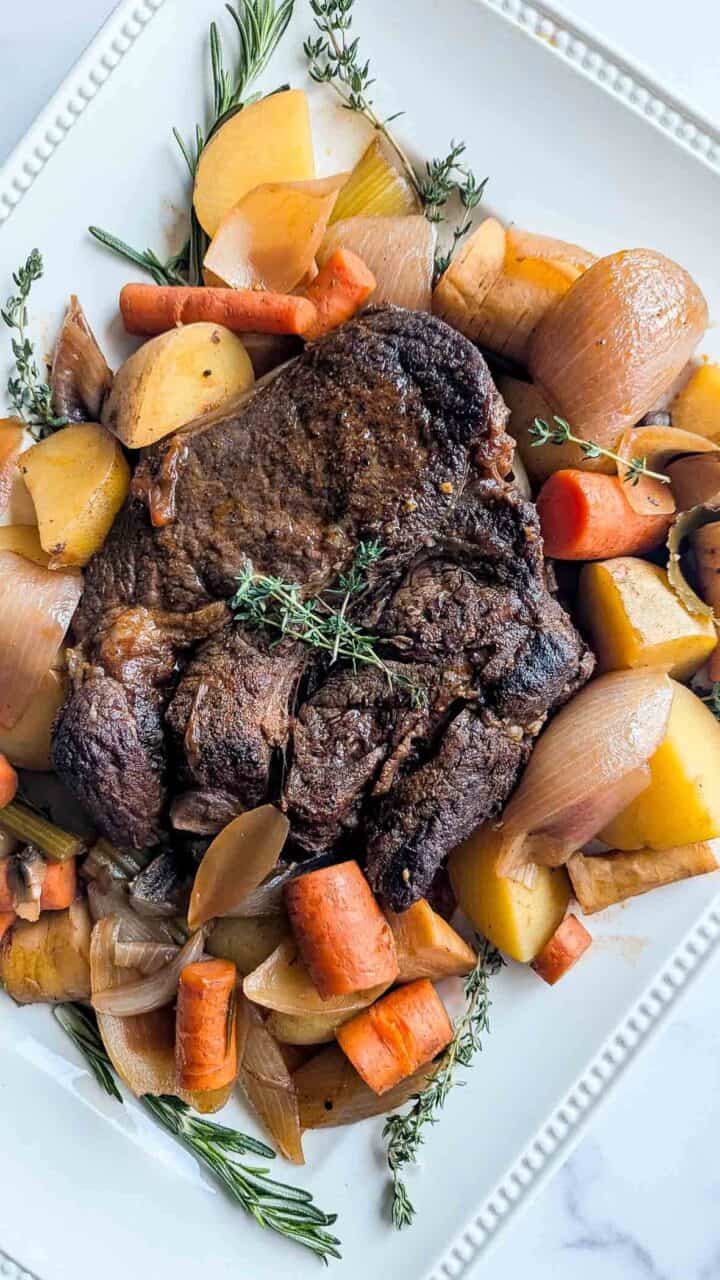 Dutch Oven Pot Roast (Fall-Apart Tender Chuck Roast Recipe)